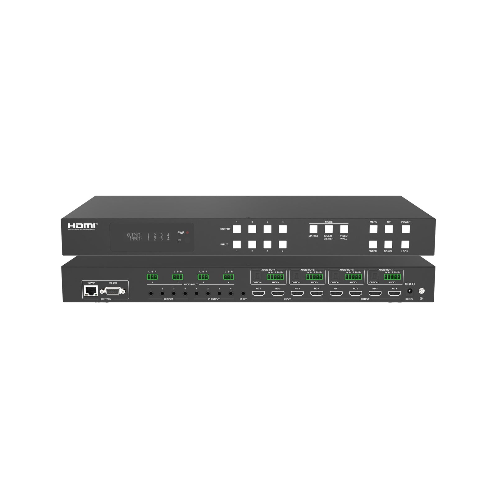 4K 4x4 Seamless HDMI Matrix Switcher & Video Wall Controller with Mult