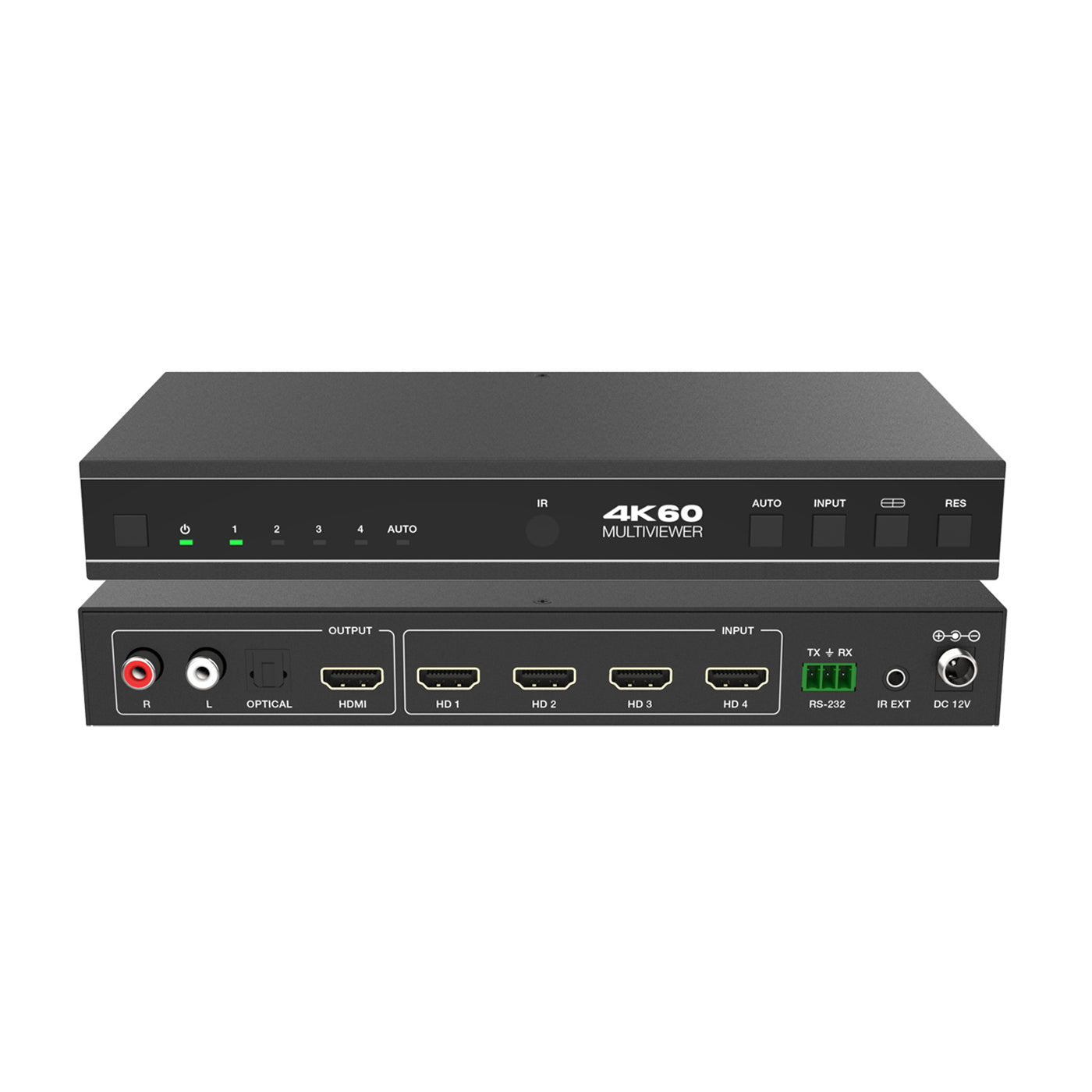 4K 4x1 Seamless HDMI Switcher with Multiview & Audio Output